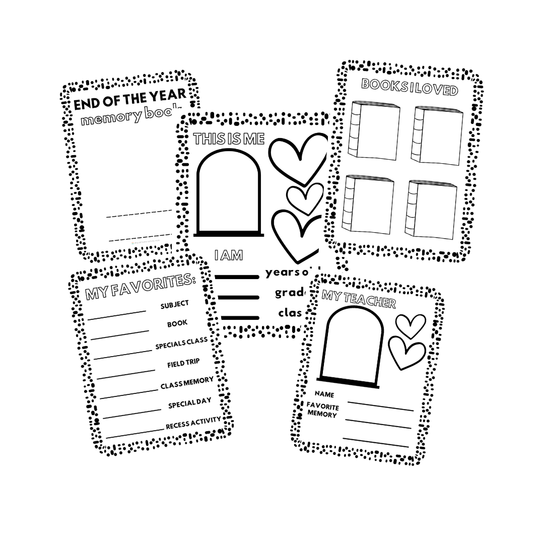 Free Printable: End of the Year School Memory Book – Stay at Home ...