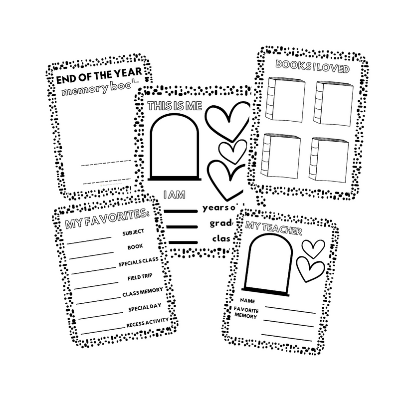 Free Printable: End of the Year School Memory Book – Stay at Home ...