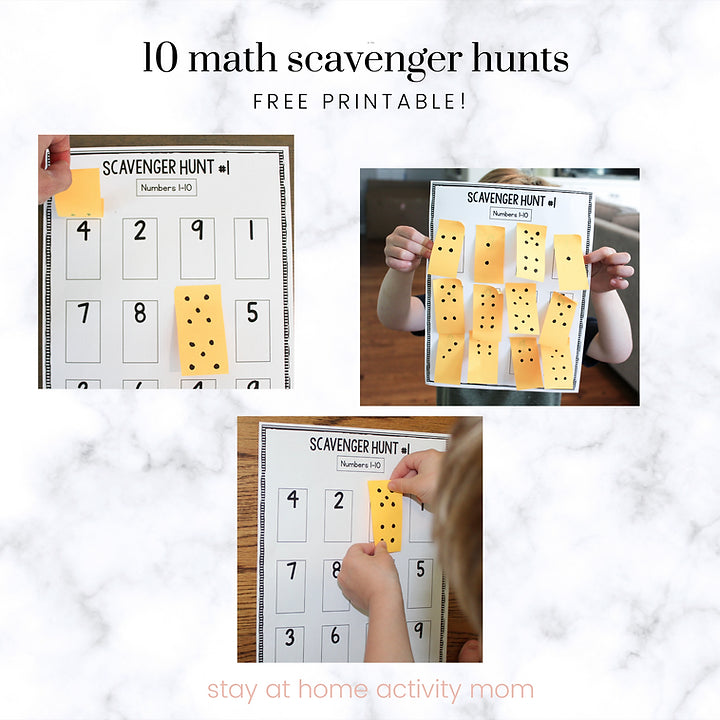 10 MATH SCAVENGER HUNT PRINTABLES! – Stay at Home Activity Mom