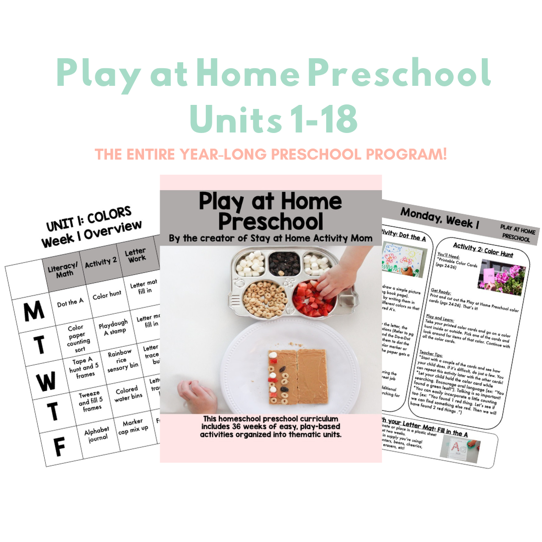 Units - Play at Home Preschool – Stay at Home Activity Mom