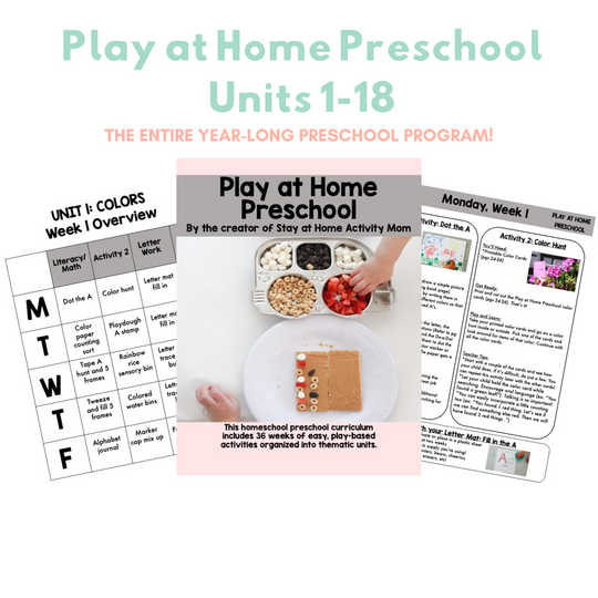 Play at Home Preschool Program – Stay at Home Activity Mom